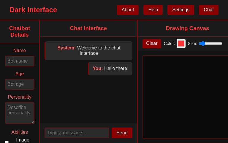Dark Interface ― Perchance Generator