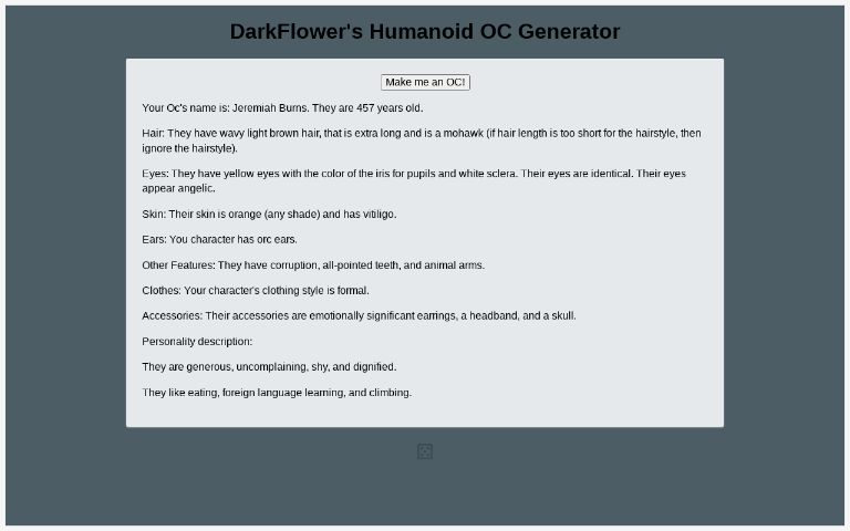 DarkFlower's Humanoid OC Generator