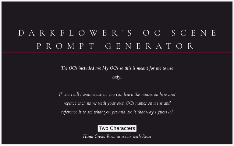 DarkFlower's OC Scene Prompt Generator