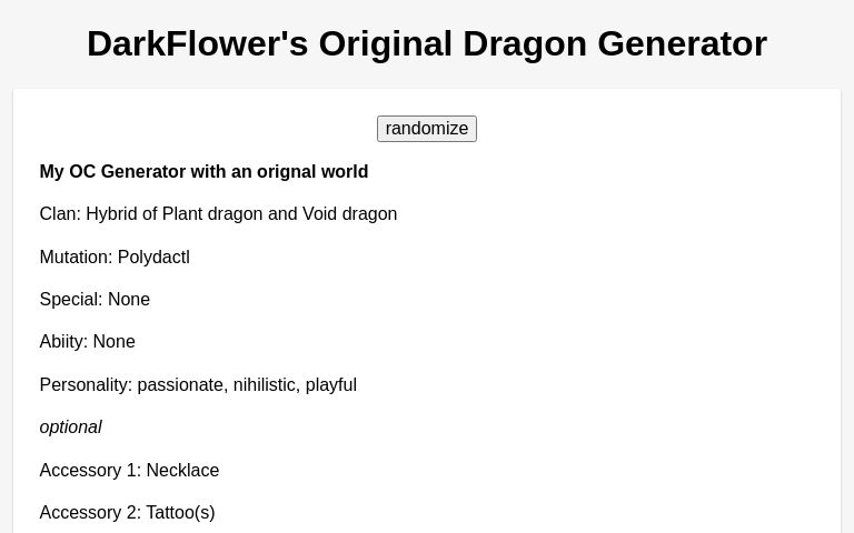 DarkFlower's Original Dragon Generator