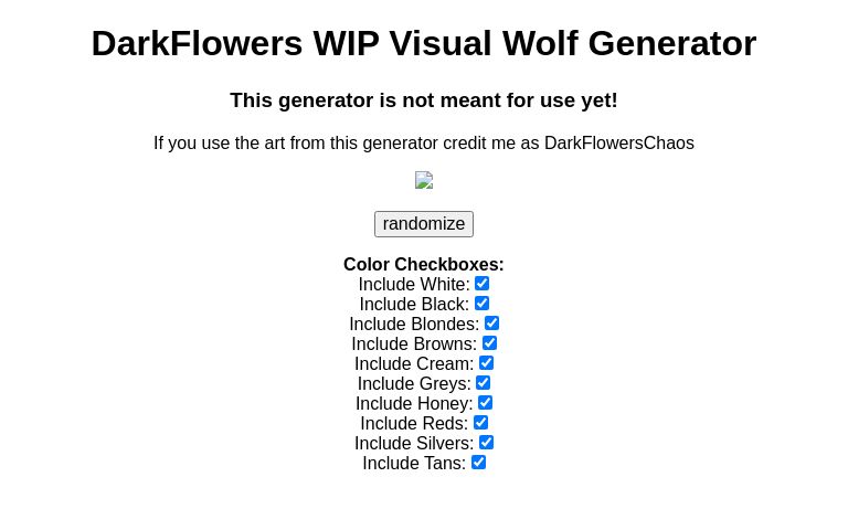DarkFlowers WIP Visual Wolf Generator