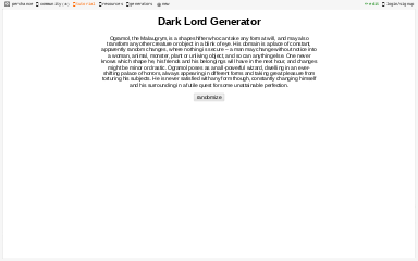 Dark Lord Generator