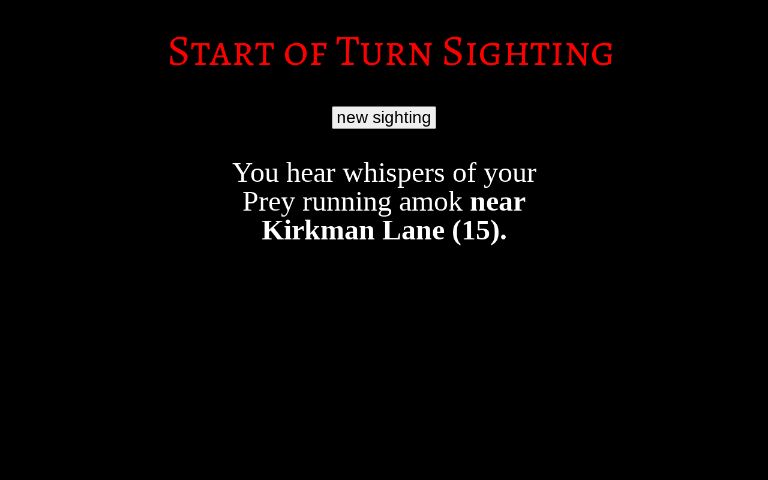 Start of Turn Sighting ― Perchance Generator
