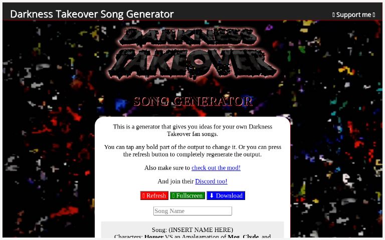 Darkness Takeover Song Generator