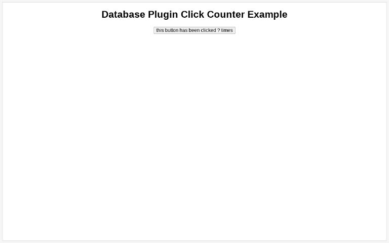 Database Plugin Click Counter Example