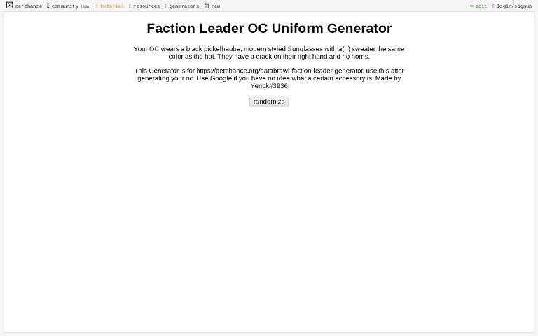 Faction Leader OC Uniform Generator