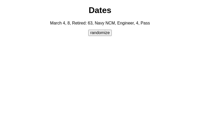 Dates ― Perchance Generator