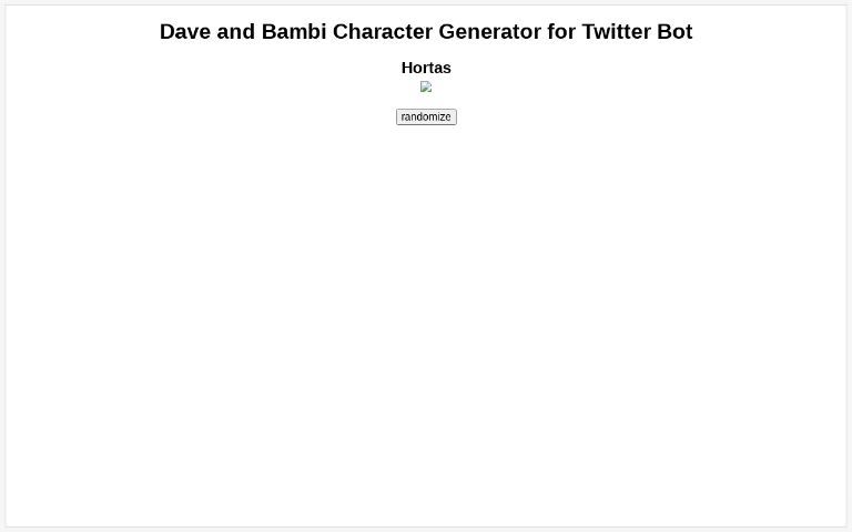 Dave And Bambi Character Generator For Twitter Bot