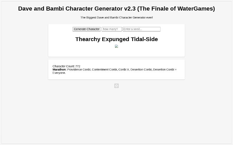 Dave And Bambi Character Generator V23 The Finale Of Watergames