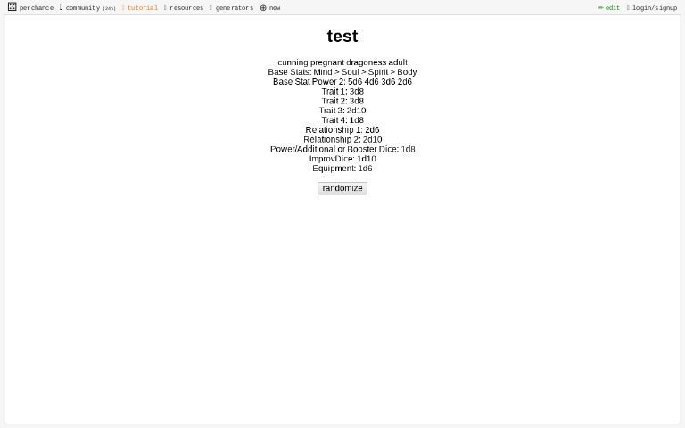 test ― Perchance Generator