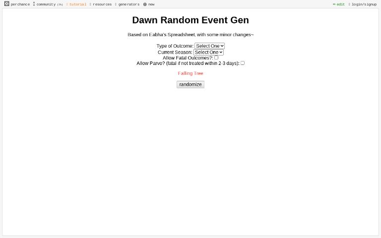 Dawn Random Event Gen ― Perchance Generator