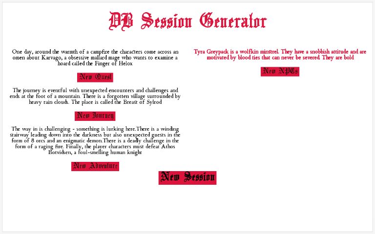 Db Session Generator 