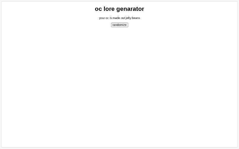 oc lore genarator ― Perchance Generator