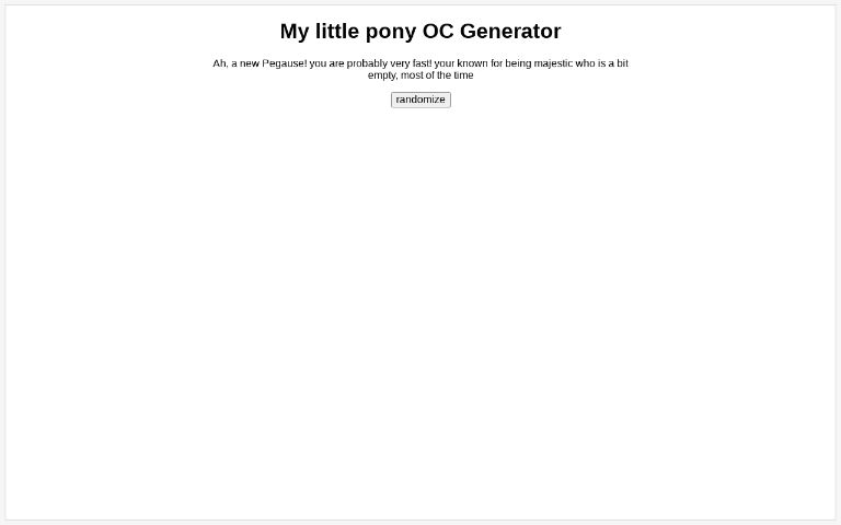My little pony OC Generator