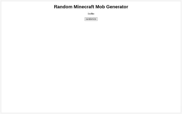 Random Minecraft Mob Generator