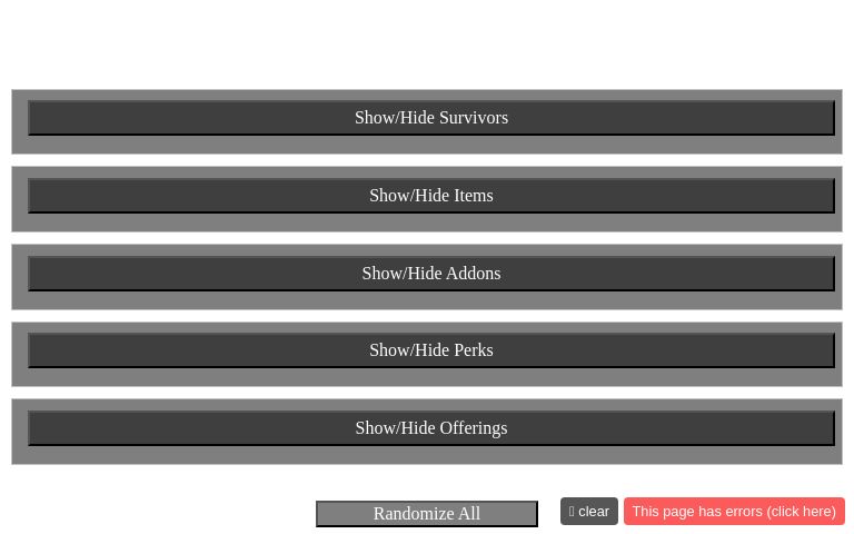 SURVIVORS ― Perchance Generator