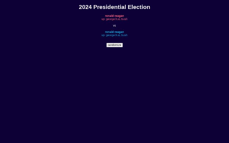 2024 Presidential Election ― Perchance Generator