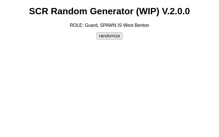 SCR Random Generator (WIP) V.2.0.0