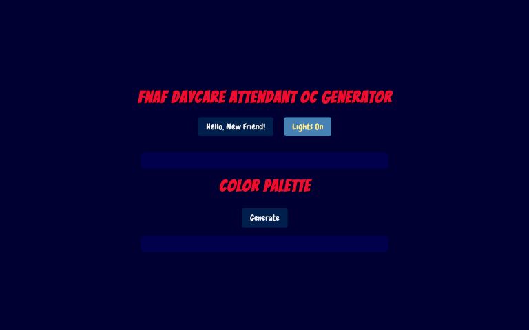 Fnaf Daycare Attendant OC Generator