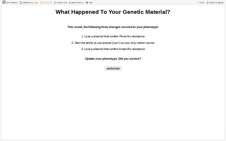 What Happened To Your Genetic Material? ― Perchance Generator