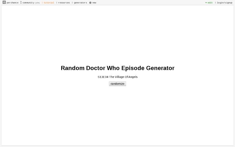 Random Doctor Who Episode Generator