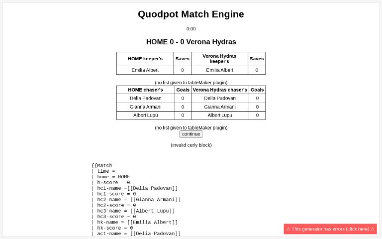 Quodpot Match Engine ― Perchance Generator