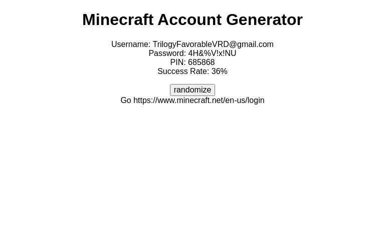 Minecraft Account Generator