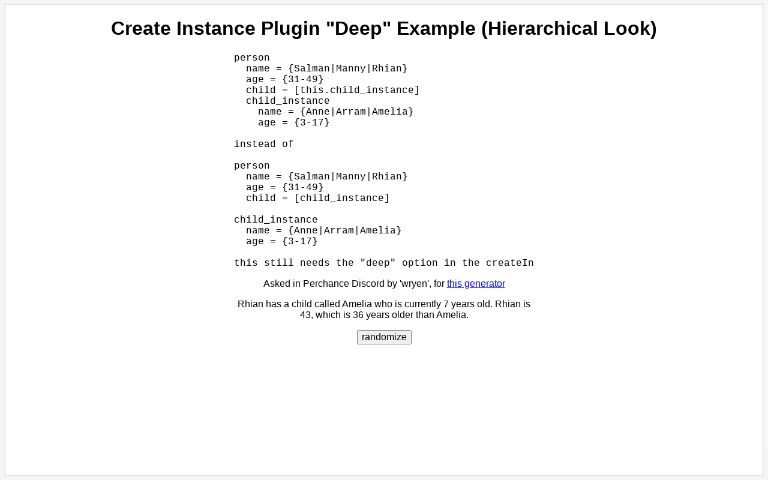 Create Instance Plugin "Deep" Example (Hierarchical Look)