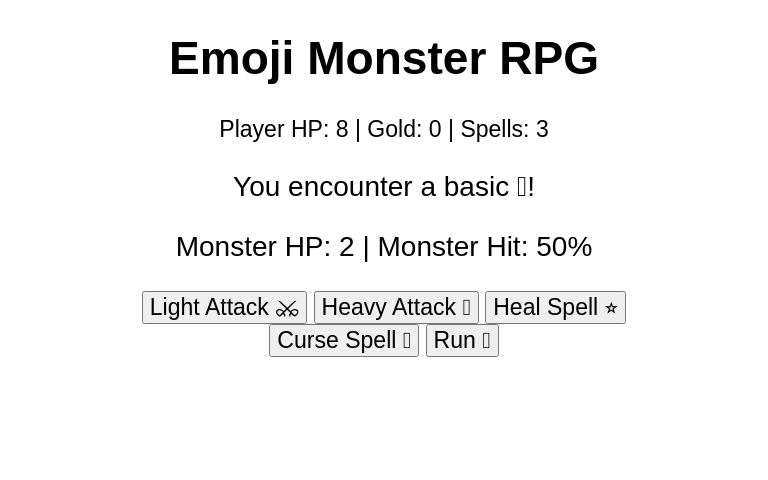 Emoji Monster RPG ― Perchance Generator