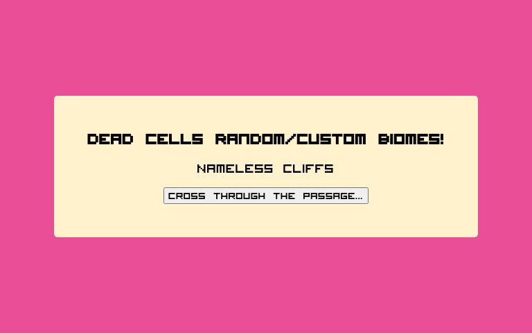 Dead Cells Random/Custom Biomes! ― Perchance Generator