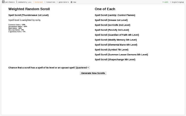 Weighted Random Scroll ― Perchance Generator