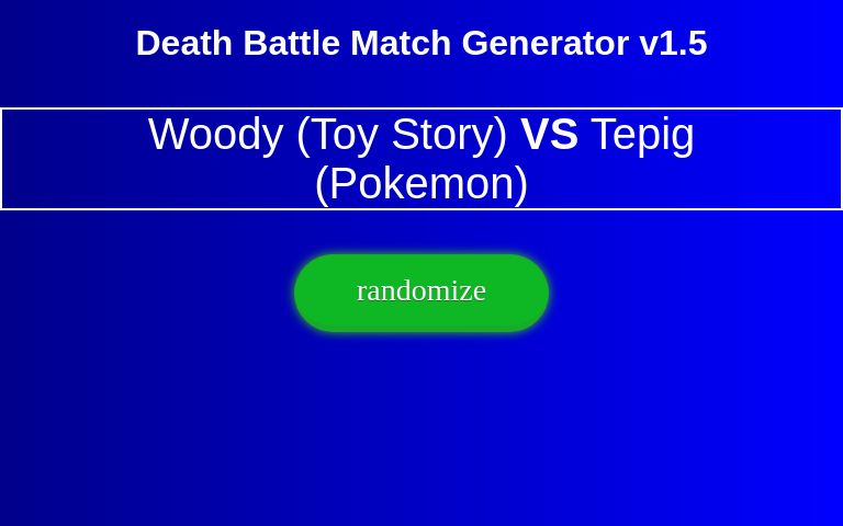 Death Battle Match Generator v1.5
