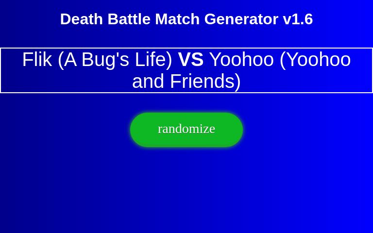 Death Battle Match Generator v1.6