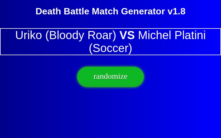 Death Battle Match Generator v1.8