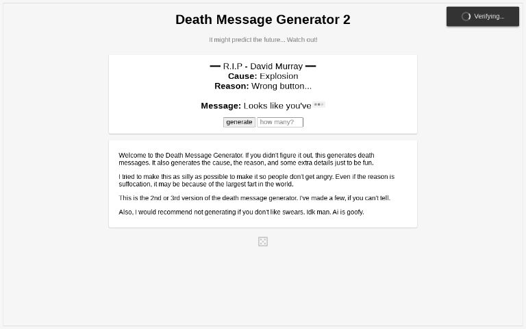 Death Message Generator 2