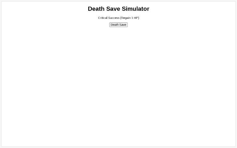 Death Save Simulator ― Perchance Generator