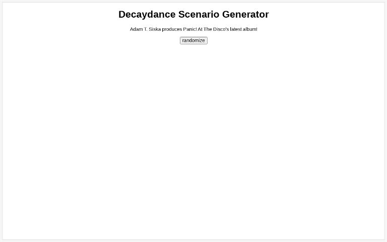 Decaydance Scenario Generator