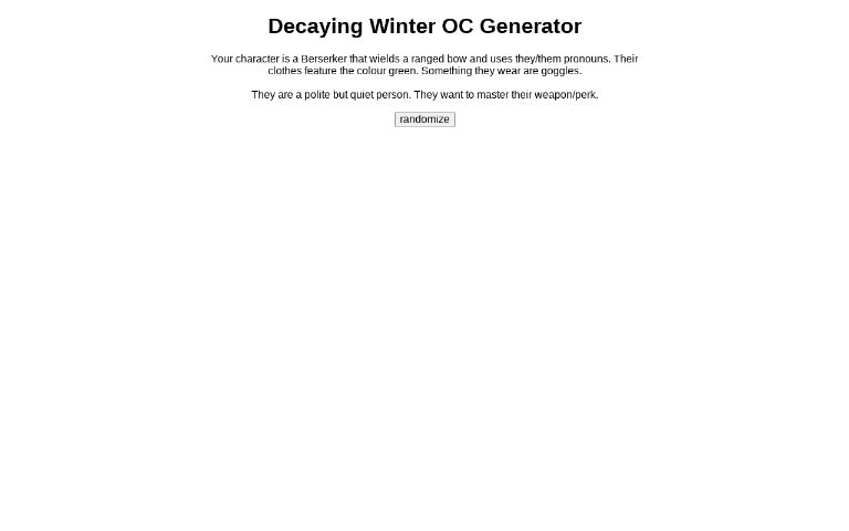 Decaying Winter OC Generator