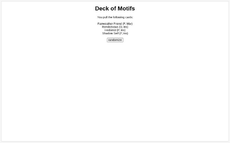 Deck of Motifs ― Perchance Generator