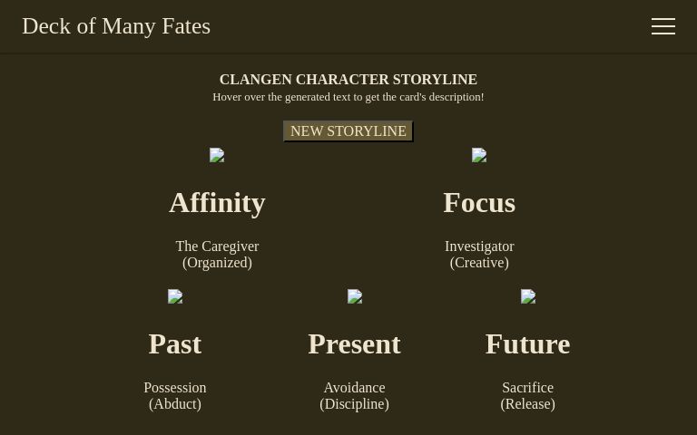 ClanGen Character Storyline ― Perchance Generator