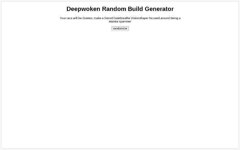 Deepwoken Random Build Generator