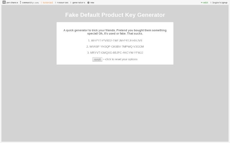 Fake Default Product Key Generator