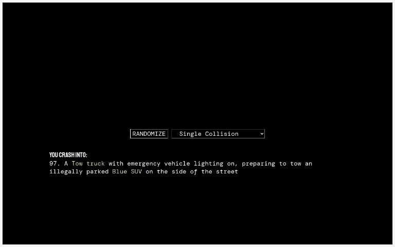 Definitive Car Crash Generator