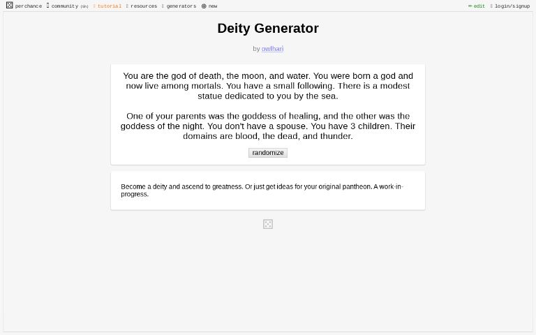 Deity Generator