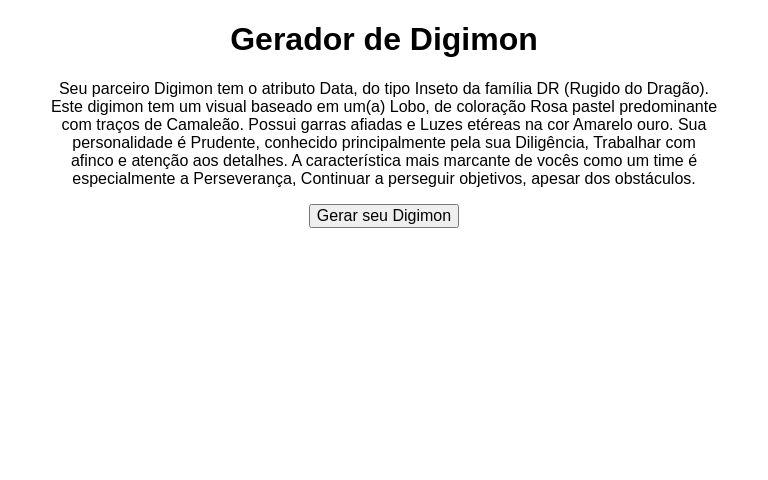 Gerador de Digimon ― Perchance Generator
