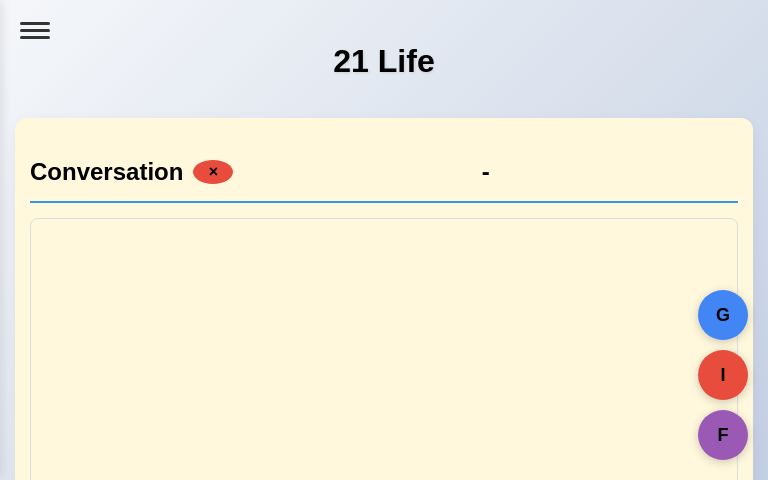 21 Life ― Perchance Generator