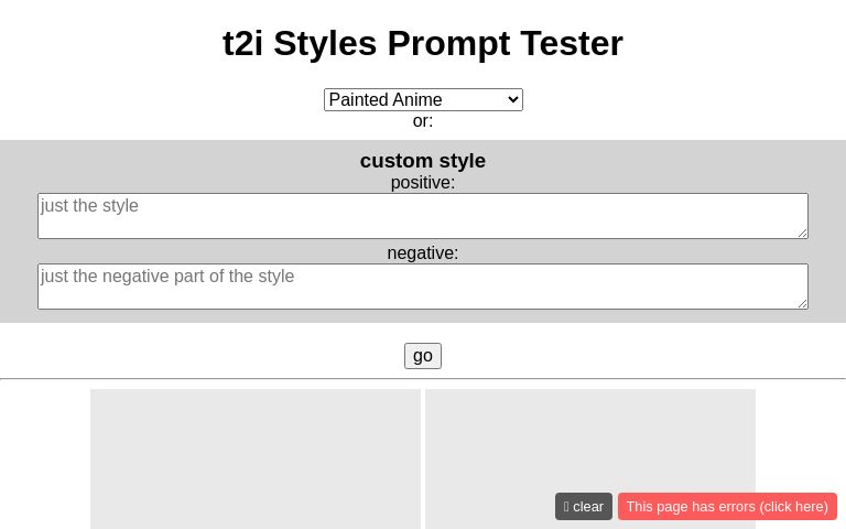 t2i Styles Prompt Tester ― Perchance Generator