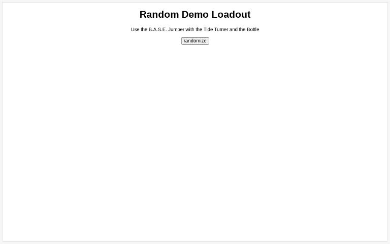 Random Demo Loadout ― Perchance Generator