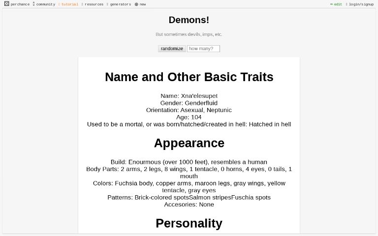 Demons! ― Perchance Generator