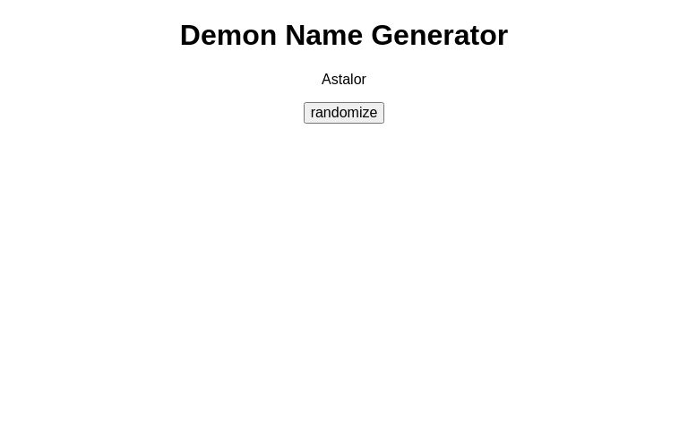 Demon Name Generator